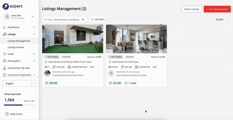How can you upgrade listings on PF Expert 2.0? – Property Finder -Bahrain